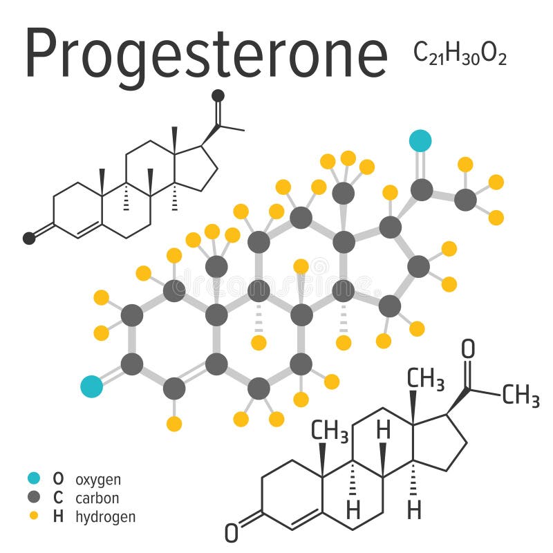 Chemical Formula of a Vector Progesterone Molecule Stock Vector ...