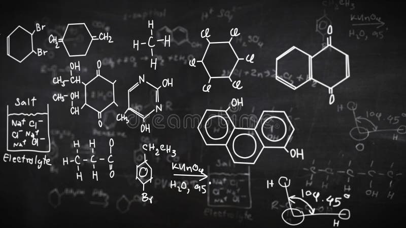 Chemical formulas on black stock illustration. Illustration of ...