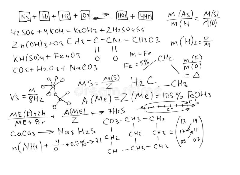 Chemical Formulas and Expressions. Vector Scientific Background ...