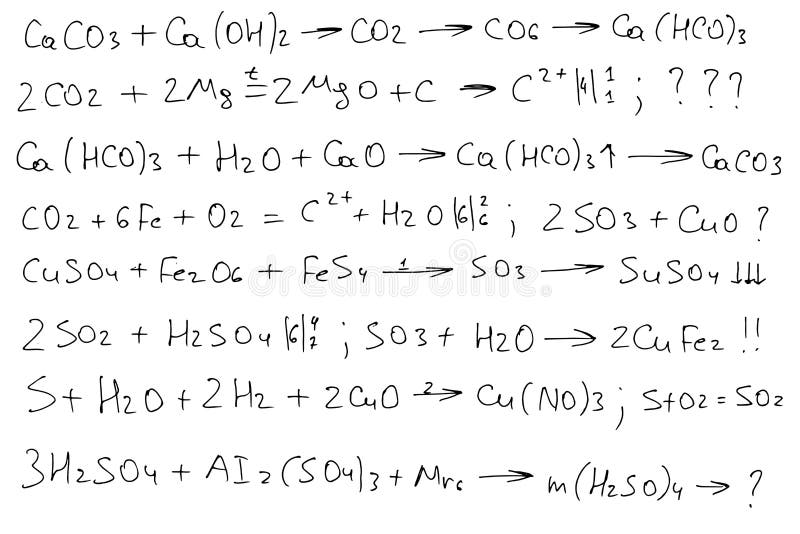 Chemical Formulas and Expressions. Vector Scientific Background ...