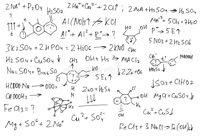 Chemical Formulas and Expressions. Vector Scientific Background ...