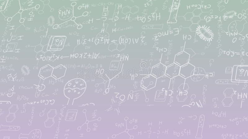 Chemical Formulas and Molecular Structures on Gradient Background with ...