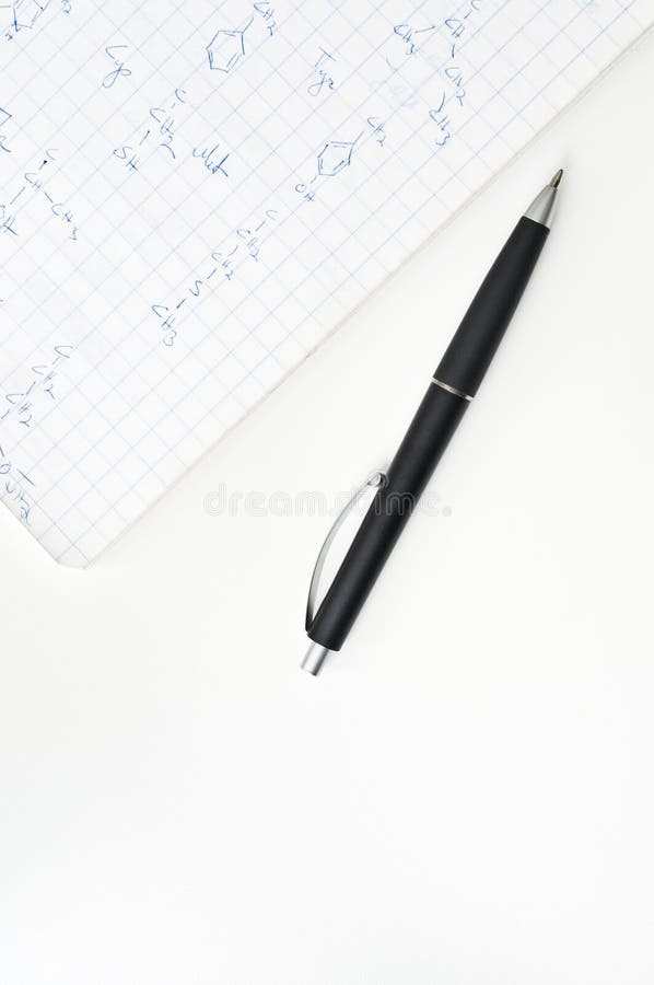 Chemical Formulas and Ballpoint Pen Stock Image - Image of mathematical ...