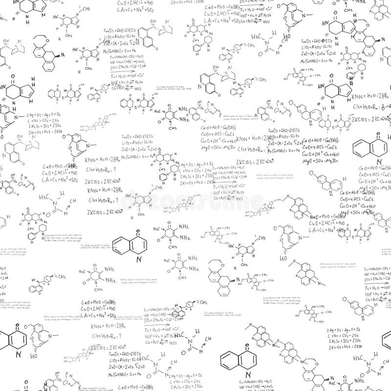 Chemical Formulas. Scientific, Educational Background. Seamless Vector ...