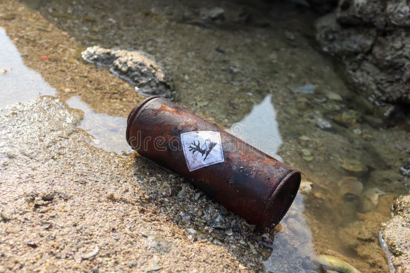 Chemical Garbage is Throw Away in Nature and Destroys Stock Image ...