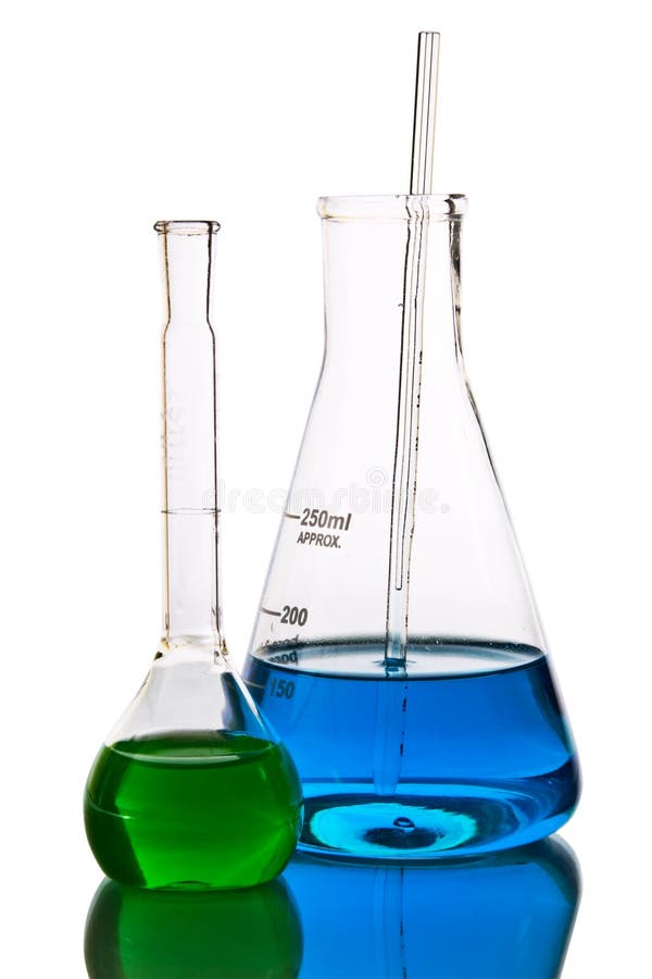 Graduated Cylinders of Different Colored Chemicals Stock Photo - Image ...