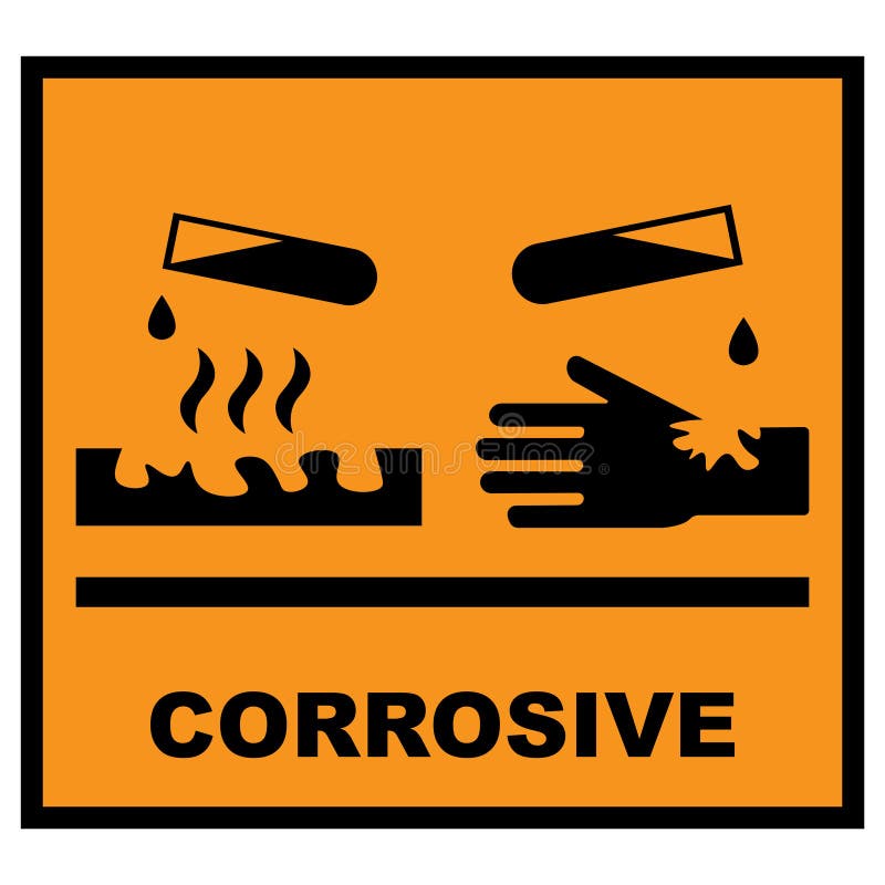 Corrosive Warning Sign. Warning Acid Sign Stock Vector - Illustration ...
