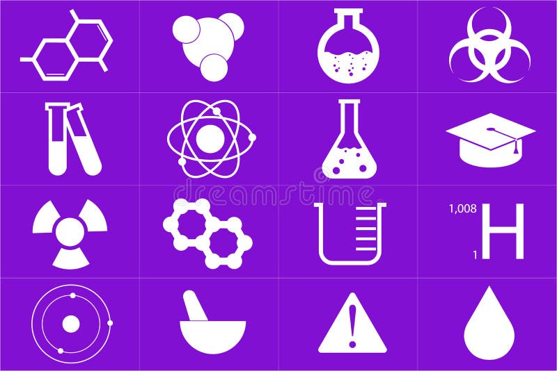 Chemical icon set stock vector. Illustration of atom - 98145384