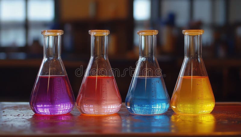Chemical Indicators Showcasing PH Changes in Beakers at a Vibrant ...