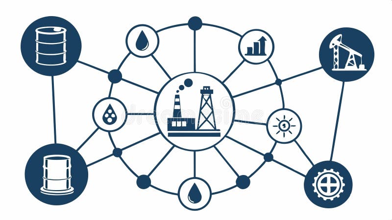 Chemical Industry Network Industrial Processes Tech Vector Design ...