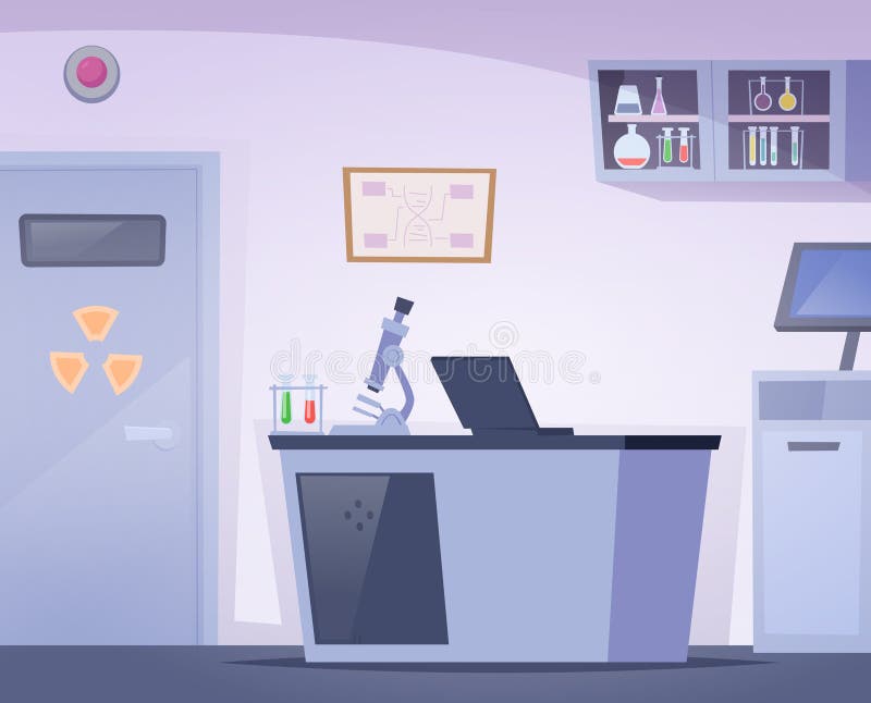 Chemical Lab. Indoor Interior of Scientists Stock Vector - Illustration ...