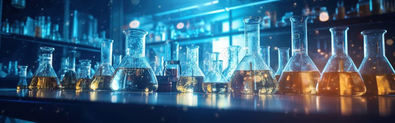 Chemical Lab Test Tubes Header Stock Illustration - Illustration of ...