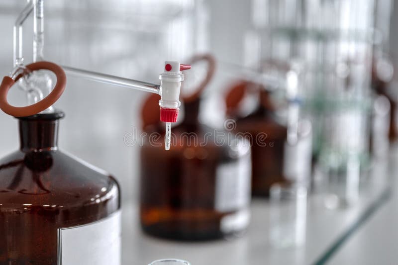 Taps in Chemical Laboratory Stock Photo - Image of pharma, faucet ...