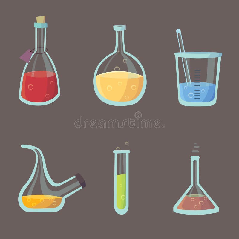 Chemical Laboratory Equipment Objects Stock Vector - Illustration of ...