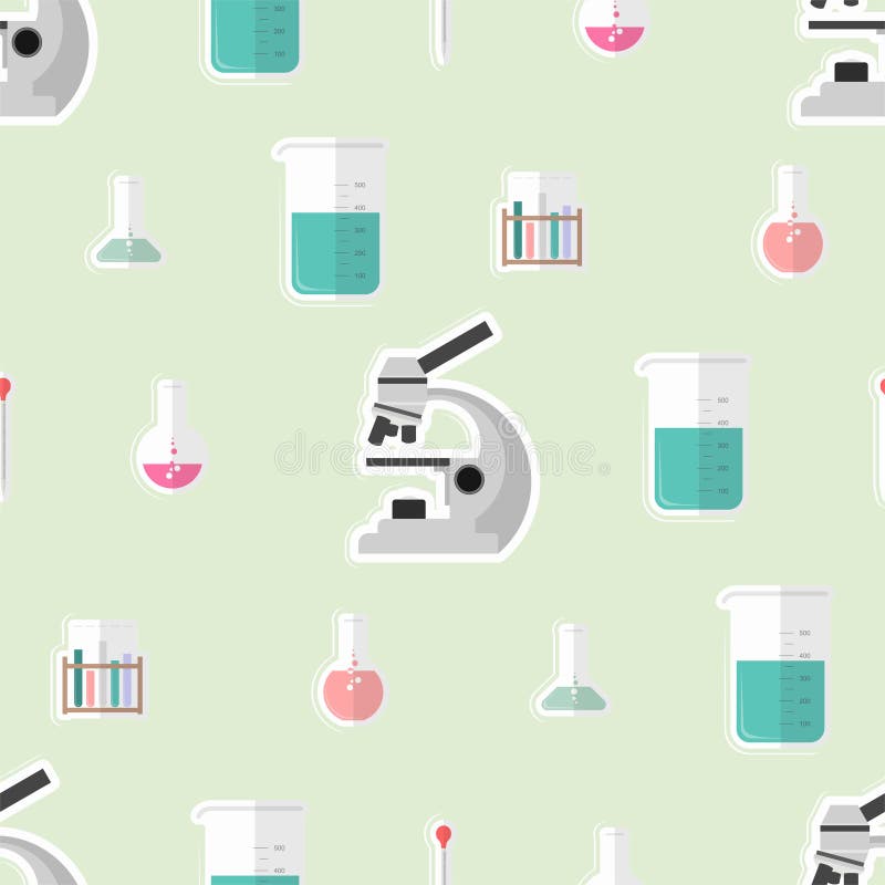 Chemical Laboratory Equipment Seamless Pattern Stock Vector ...