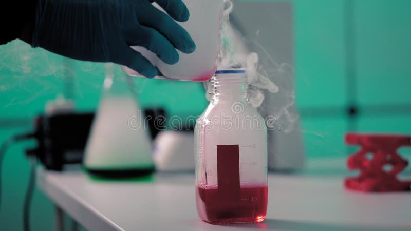 Laboratory Experiment Dry Ice Stock Footage - Video of simple, fuming ...