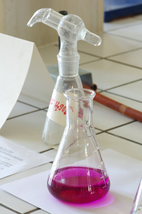 Chemical laboratory flask stock image. Image of chemistry - 54156199