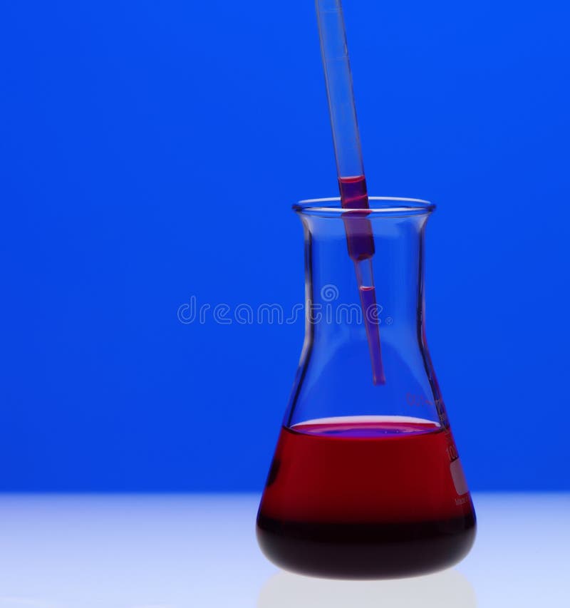 Laboratory Graduated Cylinder with Red Liquid Stock Image - Image of ...