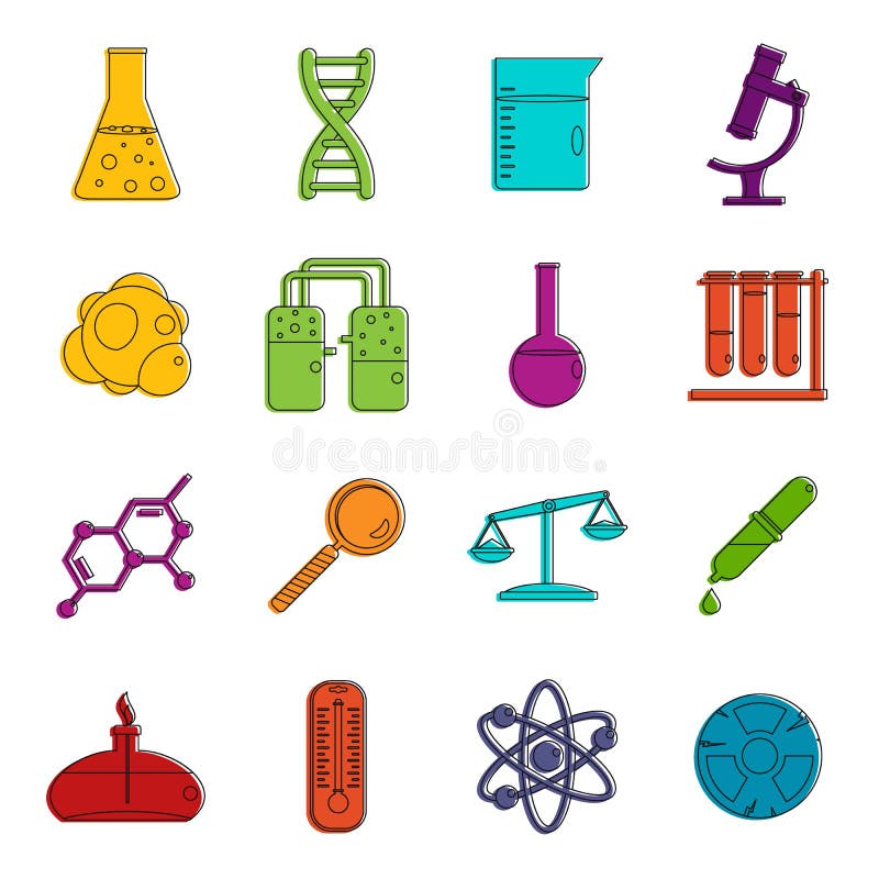 Chemical Laboratory Tools Icons Set, Outline Style Stock Vector ... Chemical Laboratory Tools Icons Set, Outline Style Stock Vector ...