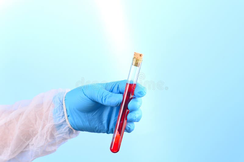 Chemical Laboratory Preparation in the Form of Red Liquid in a Test ...