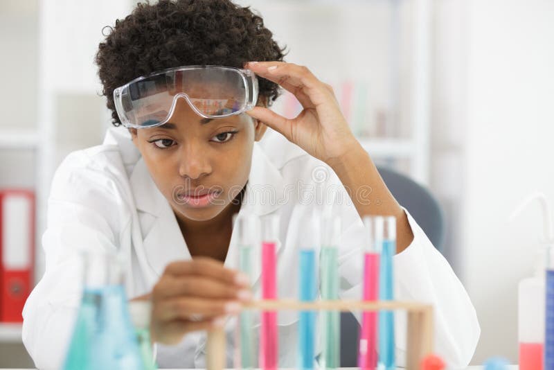 Chemical Laboratory Worker Looking at Results Stock Image - Image of ...