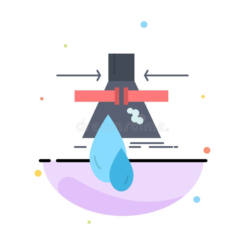Chemical, Leak, Detection, Factory, Pollution Flat Color Icon Vector ...