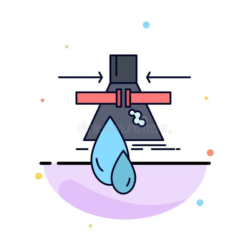 Chemical, Leak, Detection, Factory, Pollution Flat Color Icon Vector ...