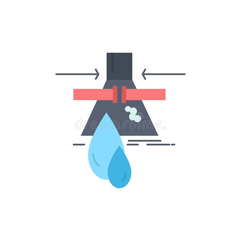 Chemical, Leak, Detection, Factory, Pollution Flat Color Icon Vector ...