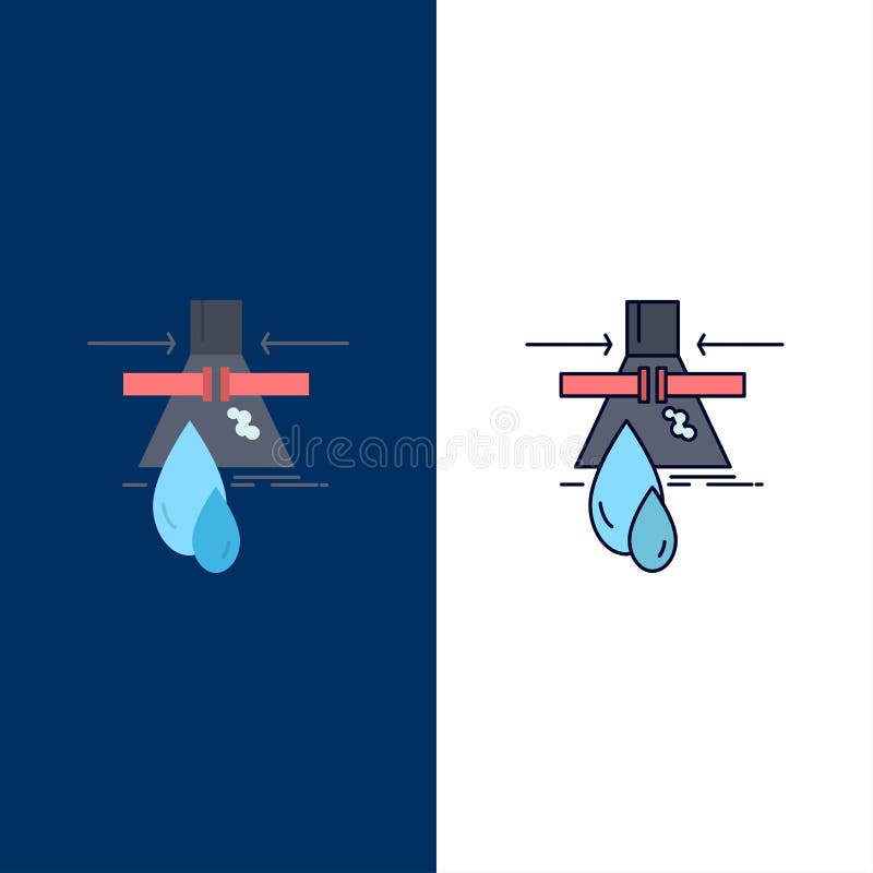 Chemical, Leak, Detection, Factory, Pollution Flat Color Icon Vector ...
