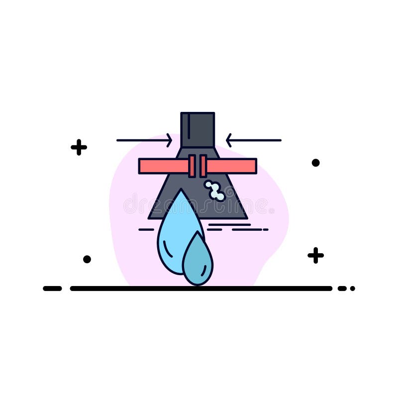 Chemical, Leak, Detection, Factory, Pollution Flat Color Icon Vector ...