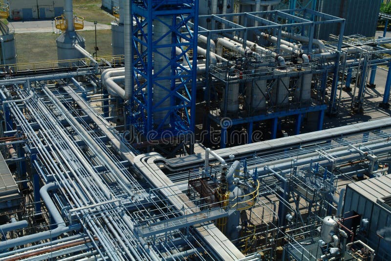Chemical Manufacturing ,plant Construction. Stock Image - Image of ...