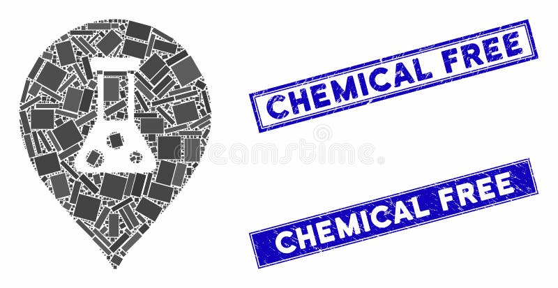 Chemical Map Marker Mosaic and Scratched Rectangle Stamp Seals Stock ...