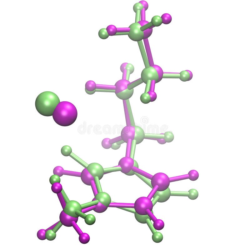 Chemical Model of Molecules in a Crystal Stock Illustration ...