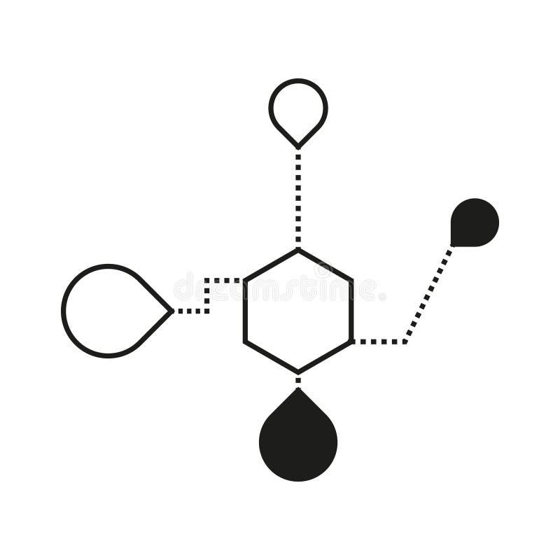Chemical Molecule Icon. Organic Connection Shape. Network Science ...