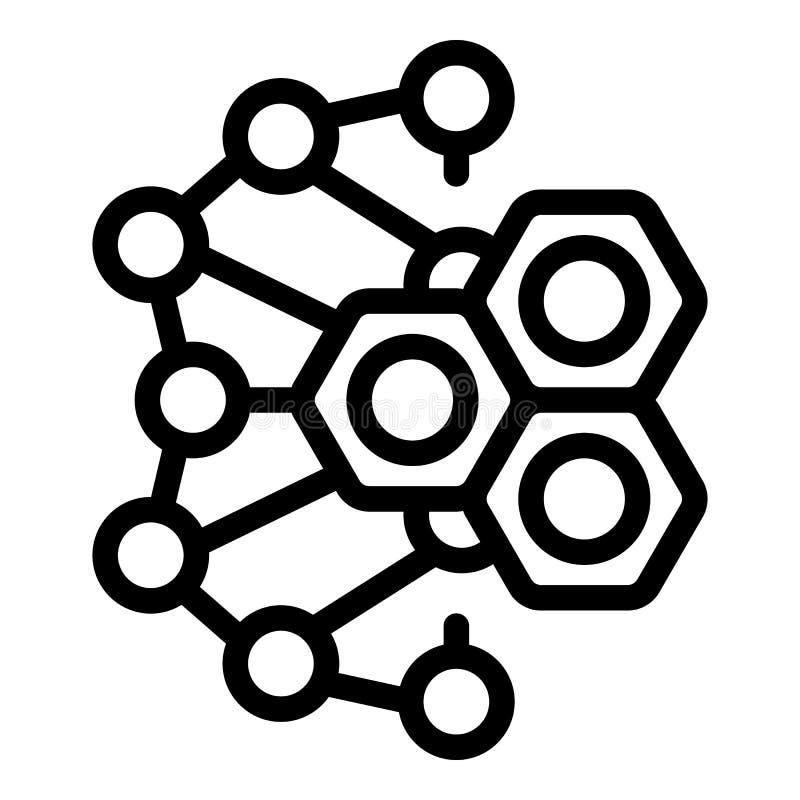 Chemical Molecule Icon Outline Vector. Collagen Vitamin Stock ...