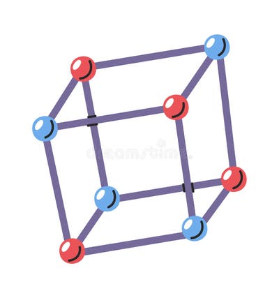 Chemical Molecule Structure Cube Shape Stock Illustration ...