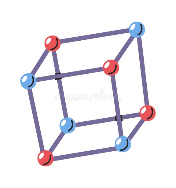 Chemical Molecule Structure Cube Shape Stock Illustration ...