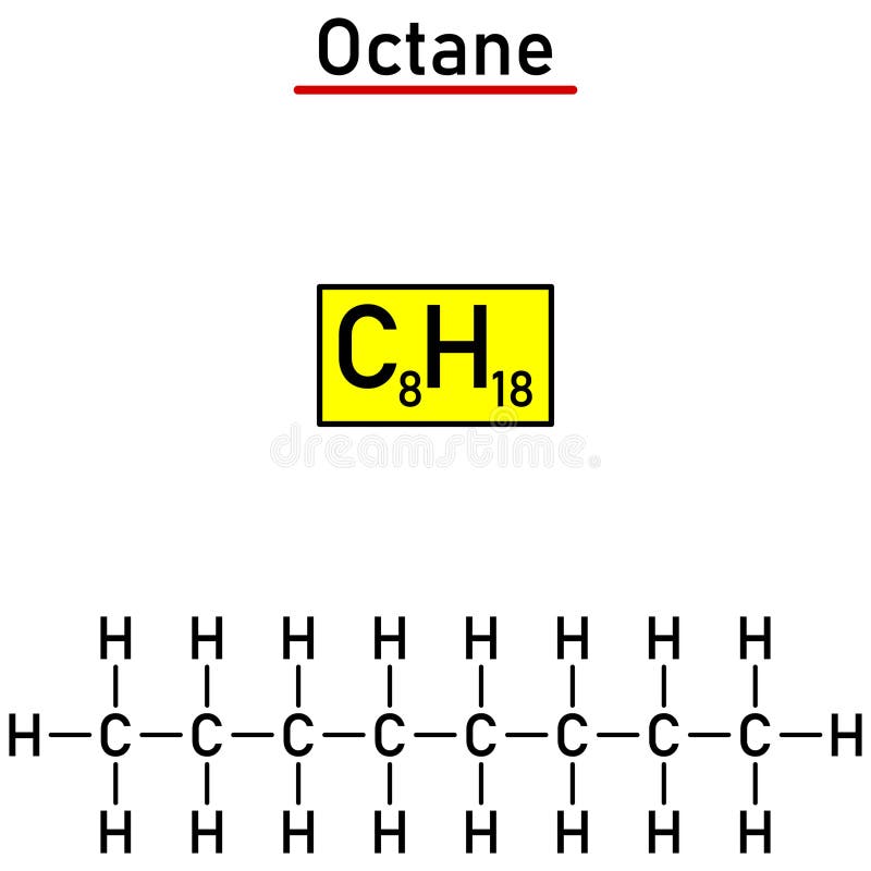 Chemical Notation of the Octane Molecule Stock Illustration ...