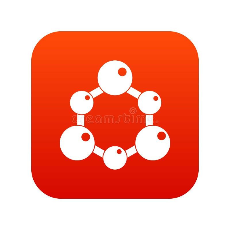 Chemical and Physical Molecules Icon Digital Red Stock Vector ...