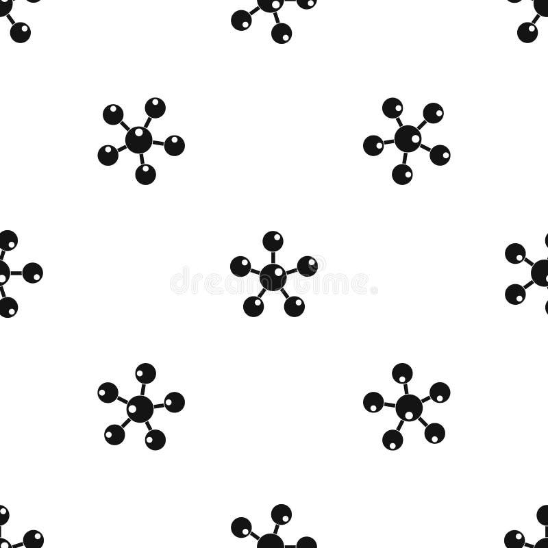 Chemical and Physical Molecules Pattern Seamless Black Stock Vector ...