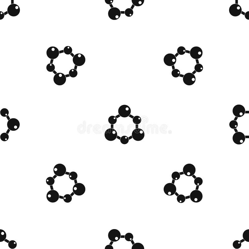 Chemical and Physical Molecules Pattern Seamless Black Stock Vector ...