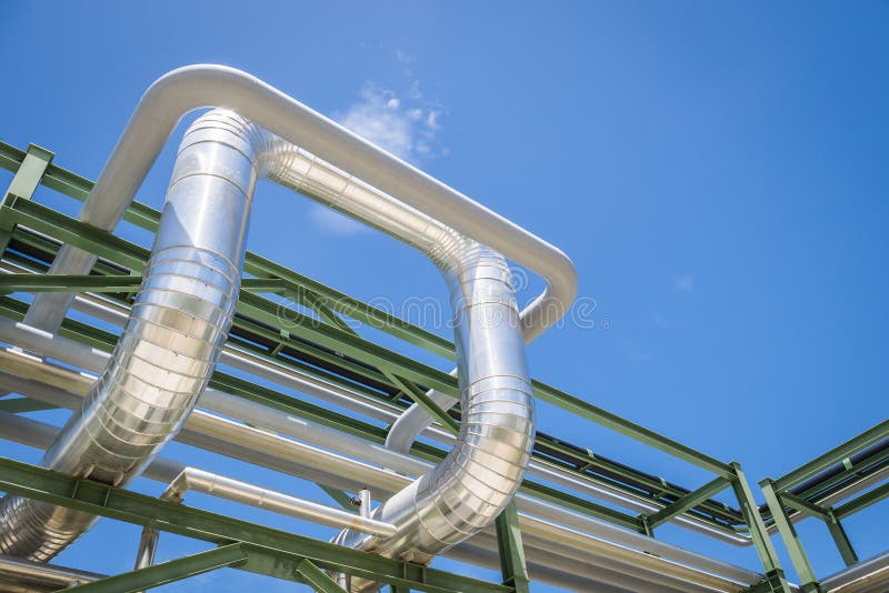 Transfer Pipe Line In Factory Stock Image - Image of processing ...