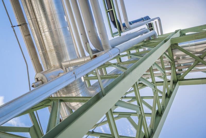 Transfer Pipe Line In Factory Stock Photo - Image of machinery, heavy ...