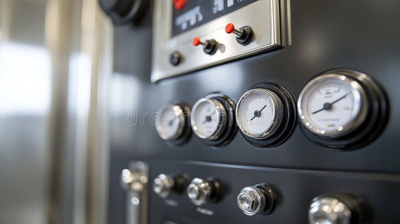 Chemical Plant Control Panel Operator Adjusting Gauges and Settings for ...