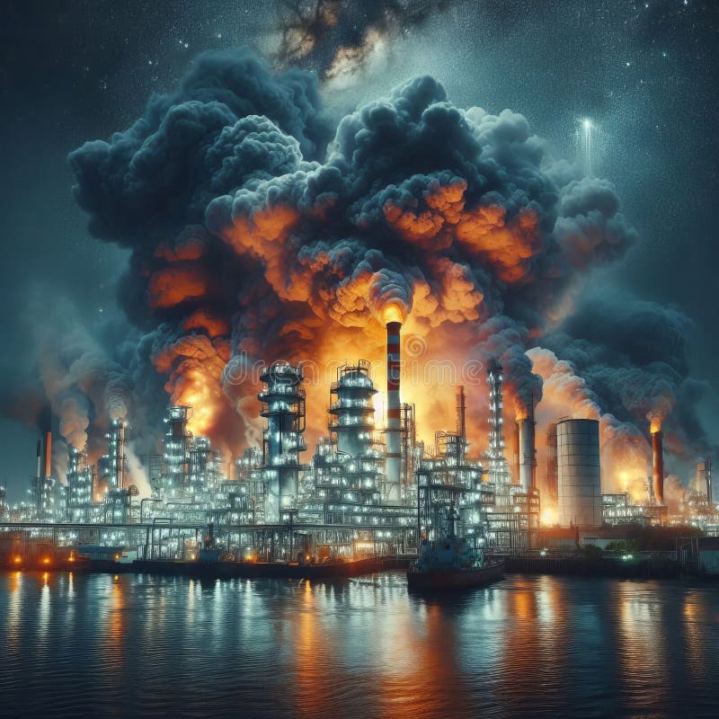 Chemical Plant Explosion a Sudden Release of Hazardous Chemicals Stock ...