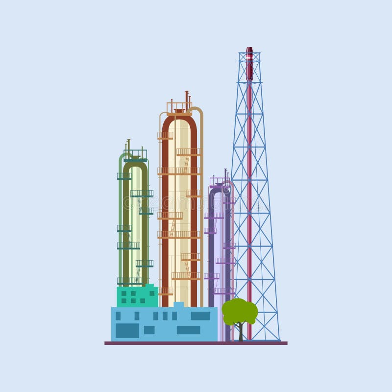 Chemical Plant stock vector. Illustration of chemical - 74277480