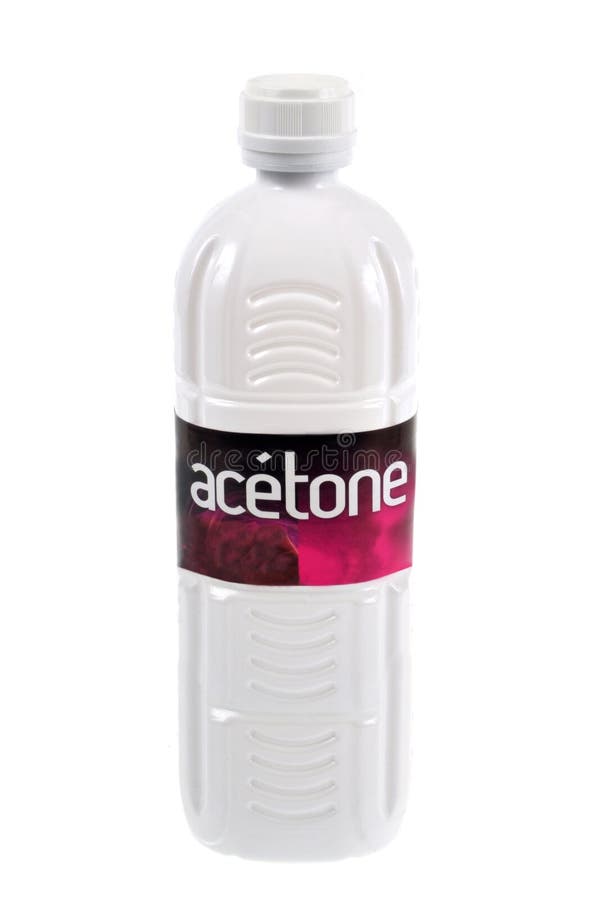 The Acetone Bottle With Cotton Pads Isolated On Bright White Background ...