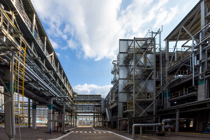 Chemical Polymer Factory. Production Line of Thermoplastic Stock Image ...