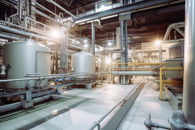 Chemical Processing Plant, with Massive Amounts of Raw Materials Being ...