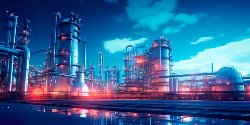 Chemical Processing Plant, Showcasing the Complex Equipment and Safety ...
